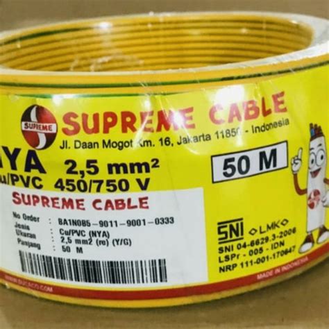 Jual Kabel Listrik Nya Kabel Grounding Nya Supreme 25 Mm 50 Meter