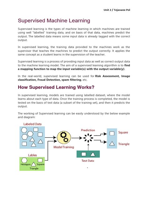Supervised And Unsupervised Learning Algorithm 2 Pdf