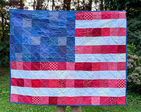 Patriotic Flag Quilt Patchwork Flag Quilt American Flag Quilt Flag