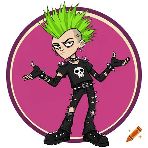 Cartoon Characters With Mohawks A Stylized Cartoon Character