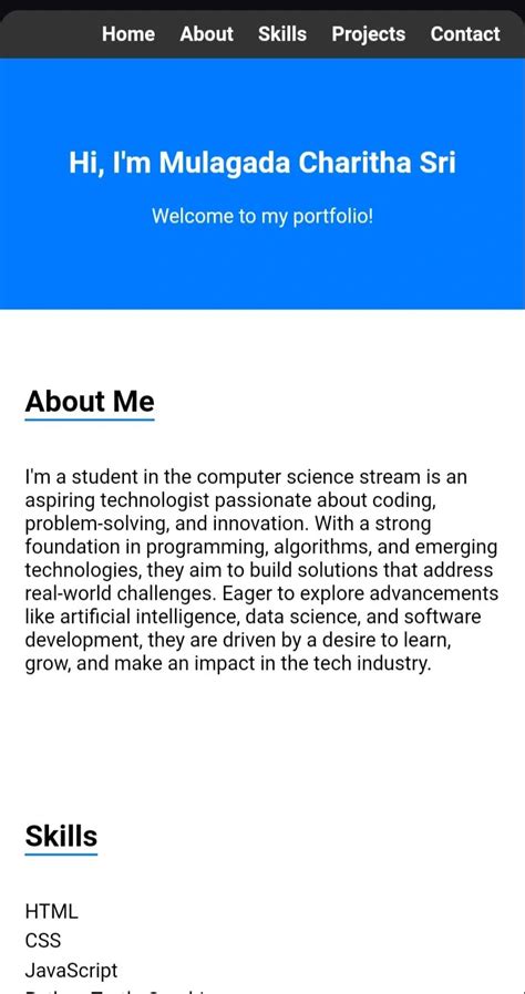 Charitha Sri Mulagada On Linkedin Portfolio Frontenddevelopment Codingjourney