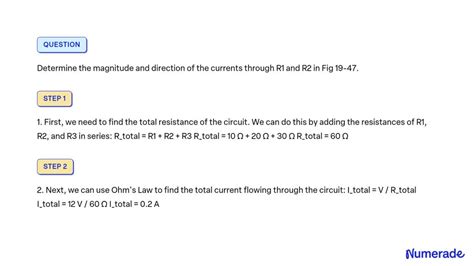 Solved Determine The Magnitude And Direction Of The Currents Through R1 And R2 In Fig 19 47