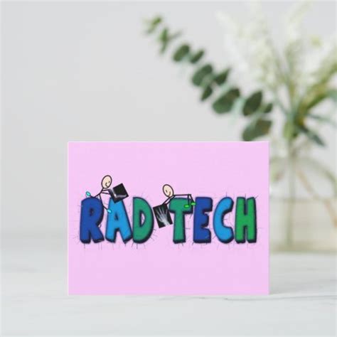 rad tech with stick people and xrays design postcard zazzle