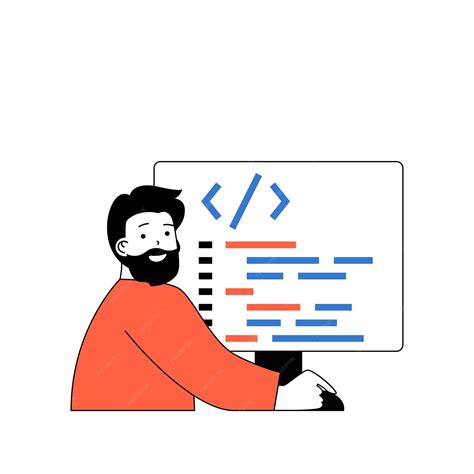 premium vector programming concept with cartoon people in flat design
