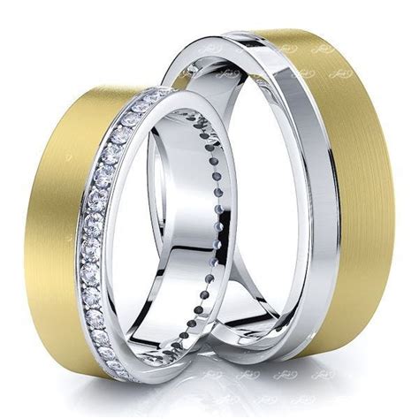060 Carat 6mm Grooved Matching His And Hers Diamond Wedding Ring Set