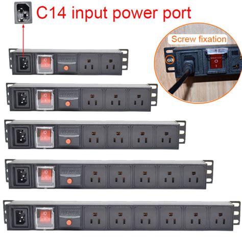 PDU Power Distribution Unit Rack Mount Power Strip Overload Protection Solt US Socket C