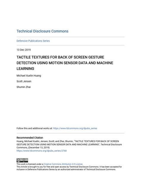 Tactile Textures For Back Of Screen Gesture Detection Using Motio Pdf Touchscreen