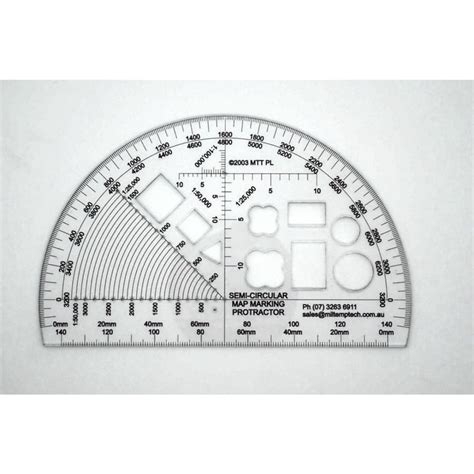 Semi Circular Map Marking Protractor Wedgetail Tactical