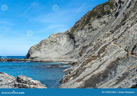 Layered Rocks Flysch Texture Background Sedimentary Rock Striations