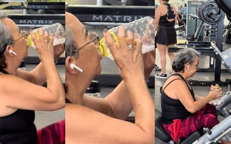 ¡salucita De La Buena Captan A Mujer Tomando Tonayan En El Gym Para Hidratarse Y Video Se