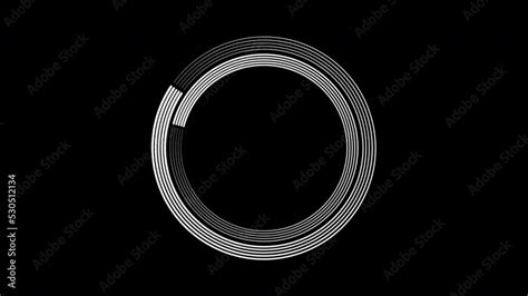 Rotating Concentric Circles Round Target Lines Animation Round Frame Design Element Isolated