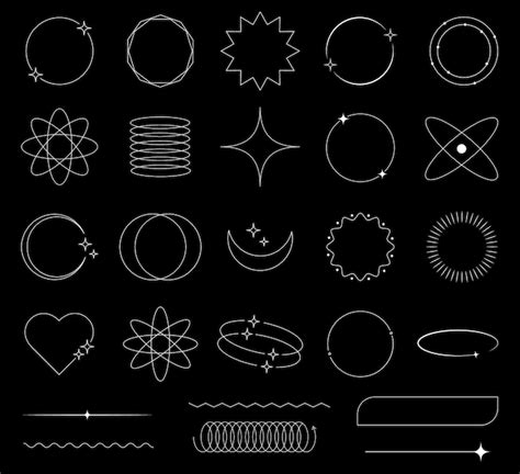 Premium Vector Collection Of Retro Abstract Geometric Shapes Minimal