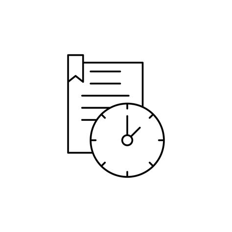 Work Clock Time Document Vector Icon Vector Art At Vecteezy