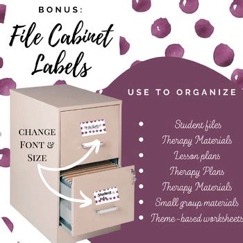 File Folder Label System Material Labels Lesson Planning Themed Organization