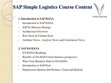 Ppt Sap Simple Logistics Course Content Ppt Powerpoint Presentation Free Download Id 7724632