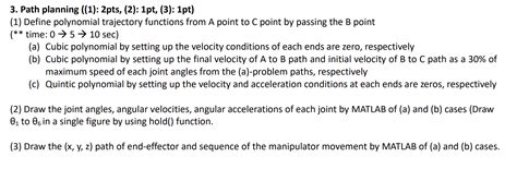 3 Path Planning 1 2pts 2 1pt 3 1pt 1