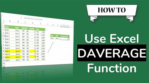 How To Use Daverage Funtion In Excel In Urdu Excel Functions In Urdu