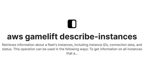 Aws Gamelift Describe Instances Fig