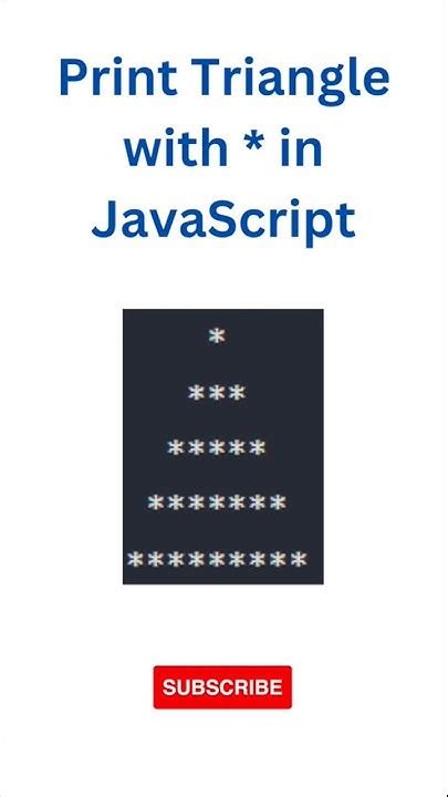 Print Triangle With In Javascript Shorts Javascript Programming Youtube