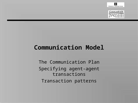 ppt communication model the communication plan specifying agent agent