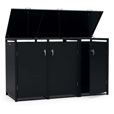 Blumfeldt Binsafe Bin Box 3 Bins Weatherproof Lockable