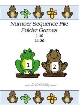 File Folder Game Number Sequence Frogs By Sing With Me Sight Words
