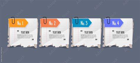 Text Box Design With Note Papers Mockups Stock Vector Adobe Stock