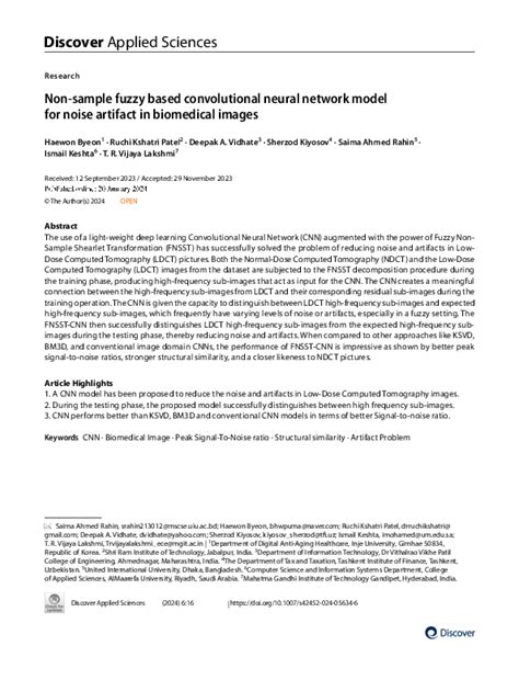 Pdf Non Sample Fuzzy Based Convolutional Neural Network Model For