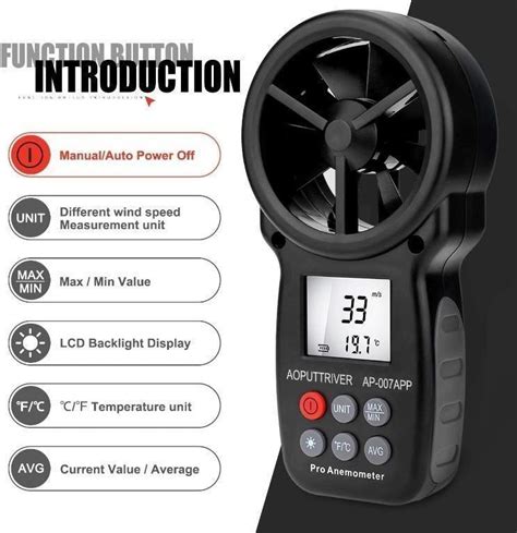 Digital Bluetooth Anemometer Handheld Ap 007 App Wireless Anemometer Wind Speed Meter Measuring