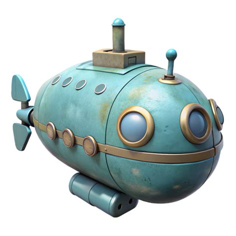 Dramatic Classic Autonomous Underwater Vehicle With Front View