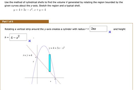 Use The Method Of Cylindrical Shells To Find The Volume V Generated By Rotating The Region