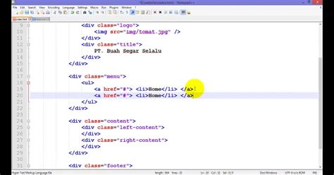 Membuat Html Di Notepad Notepad Cara Tabel Udin Blog