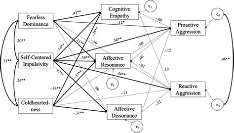Standardized Path Estimates For Direct Effects In Model 1 Note P