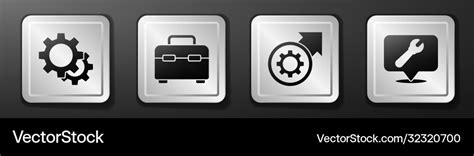 Set Gear Toolbox Gear And Arrows As Workflow Vector Image