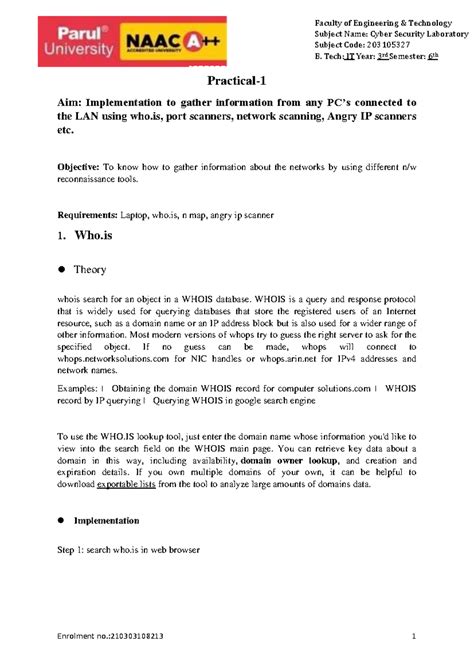 Cyber Security Lab Manual Subject Name Cyber Security Laboratory