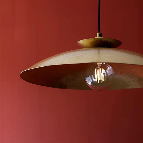 Hammered Brass Disc Pendant E2 Contract Lighting