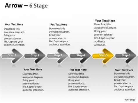 Business Ppt Linear Abstraction By 6 Arrows Communication PowerPoint Image