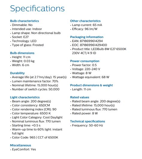แพ็ค3แถม1 Philips Lighting Led Eyecomfort หลอดไฟ 8 วัตต์ ขั้ว E27 แสง