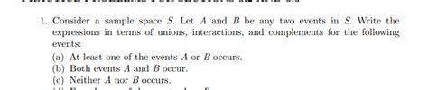 Solved Consider A Sample Space S Let A And B Be Any Two Chegg