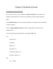 Chapter 4 Checkpoint Activities Docx Chapter 4 Checkpoint Activities 4 1 Introduction To