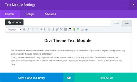 divi text module latest divi theme documentation