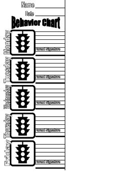 Weekly Behavior Stoplight Chart By Lynn Gover Teachers Pay Teachers