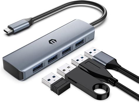 Tymyp Usb C Hub 4 In 1 Usb C 3 2 Hub With 1 6ft Extended Cable 10gbps Usb C