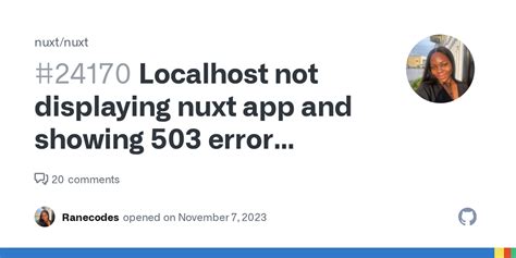 Localhost Not Displaying Nuxt App And Showing 503 Error Service