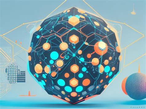 3d Rendering Abstract Futuristic Dots And Lines Premium Ai Generated Image