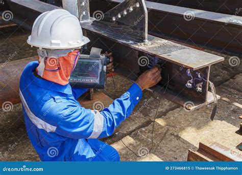 Checking Defects In Welded Add Joints To Steel H Beam With Process Ultrasonic Testing Ut Of