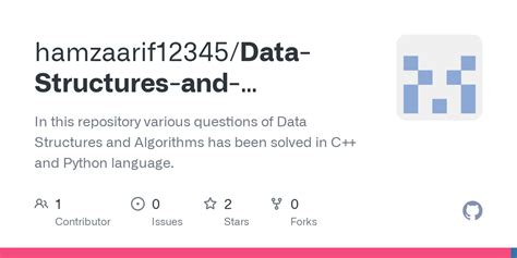 GitHub Hamzaarif Data Structures And Algorithms In This Repository Various Questions Of