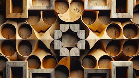 Abstract Geometric Shapes Create Modern Ornate Wallpaper Ai Generative Stock Illustration