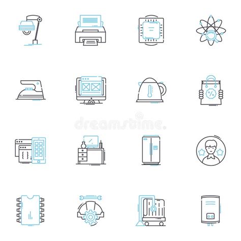 Gadget Inventory Linear Icons Set Smartwatch Smartph Laptop Tablet Keyboard Mouse Charger