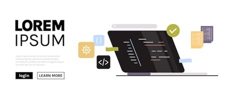 Premium Vector Developing New Software On Laptop And Freelance Developer Programming Coding